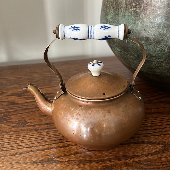 Kitchen | Vintage Copper Teapot Ceramic Handle | Poshmark